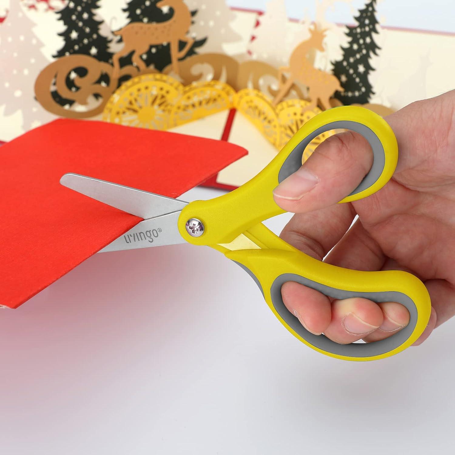 LIVINGO 5″ Left and Right Handed Kids Scissors, Safety Blunt Sharp ...